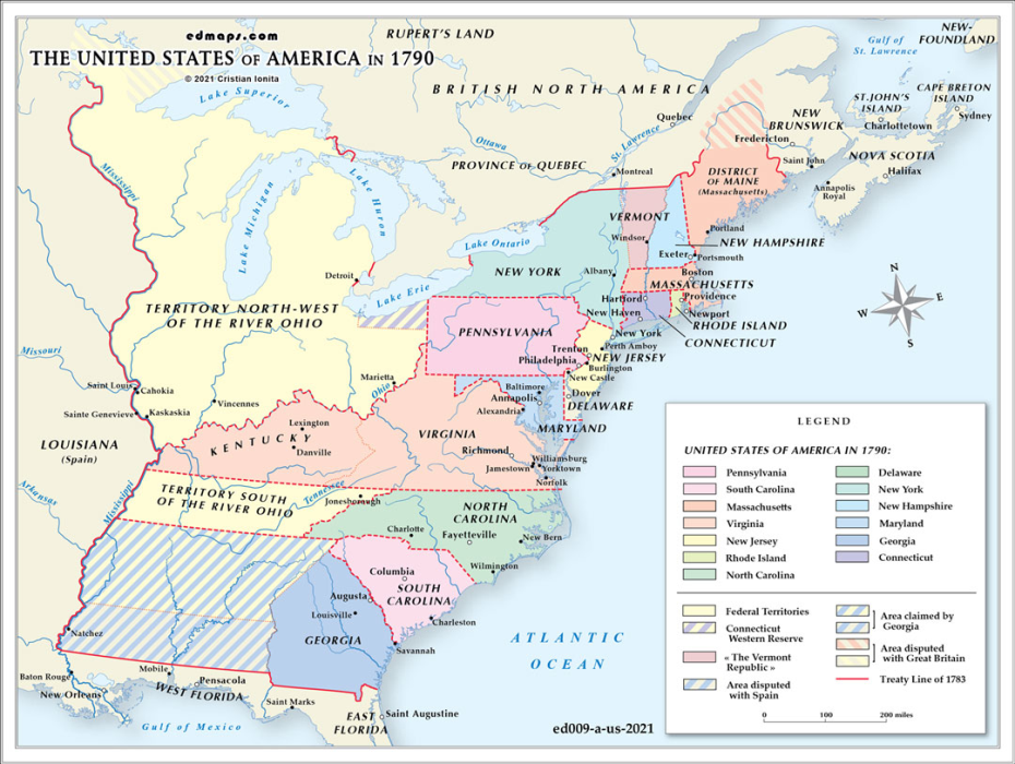 Free Versus Slave States Circa 1789 - Thirty-Thousand.org