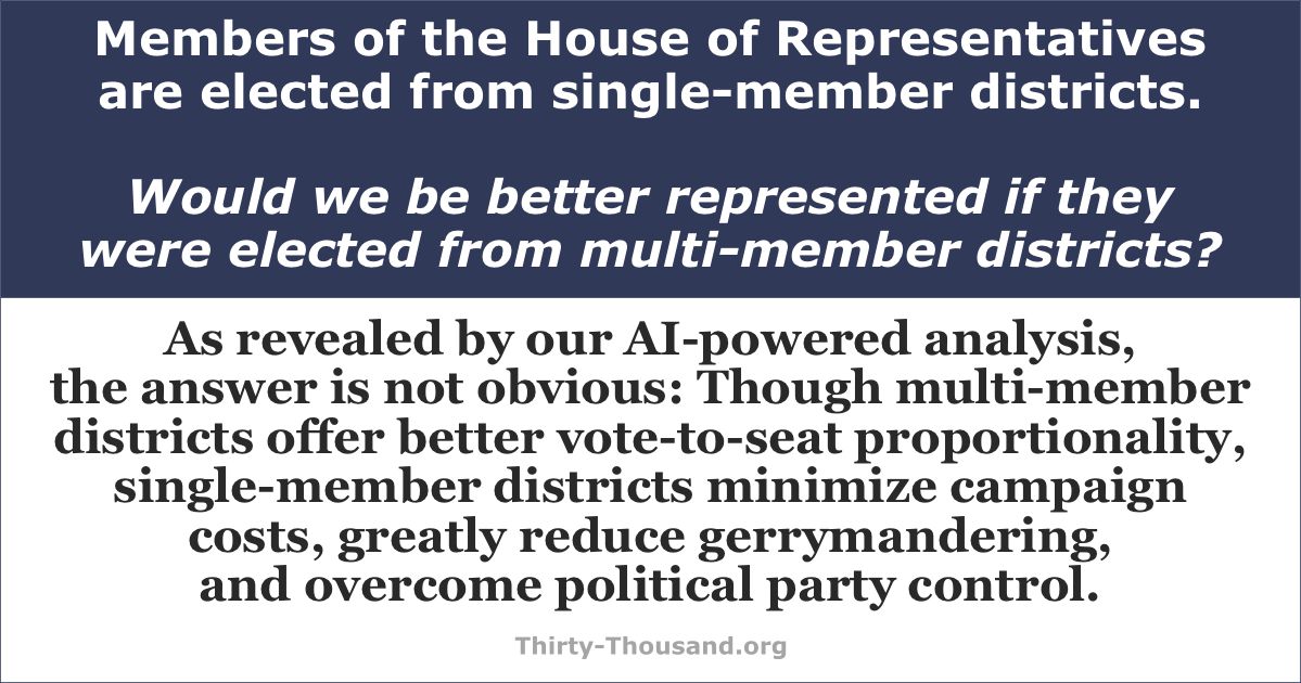 Single-Member Versus Multi-Member Congressional Districts — which is ...